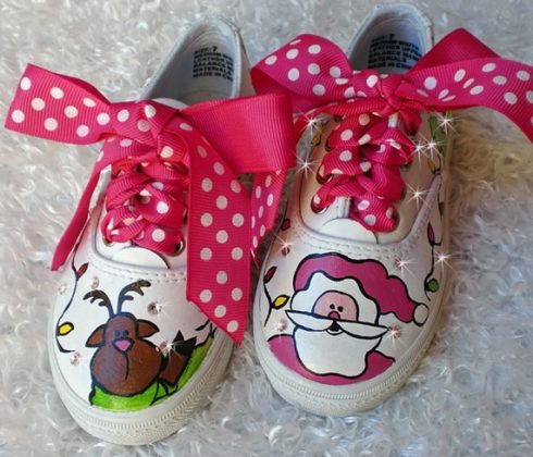 11 pairs of Womens and Kids Custom Christmas Themed Shoes – Documenting ...